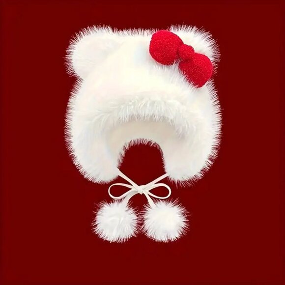 Hello Kitty | Accessories | Hello Kitty Fur Hat | Poshmark